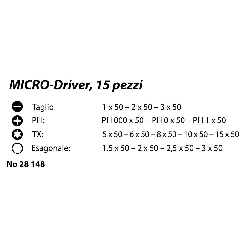 Proxxon 28148 – MICRO-Driver 15 pezzi – AMT Modellismo