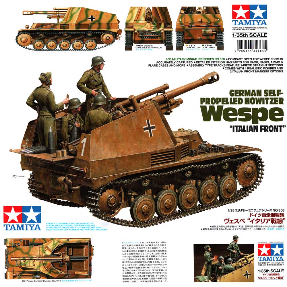 Tamiya 35358 German Sel-Propelled Howitzer Wespe “Italian Front” – AMT ...