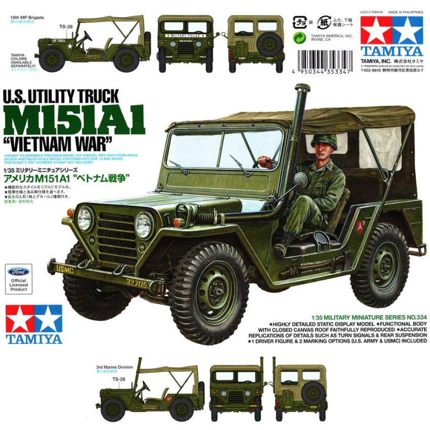 Tamiya 35334 US Utility Track M151A1 “Vietnam War” – AMT Modellismo