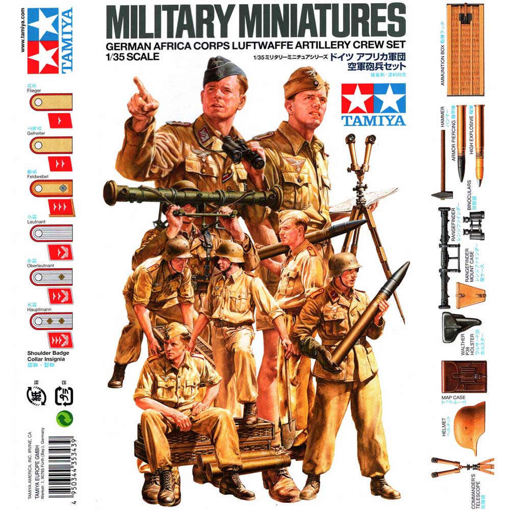 Tamiya 35343 German Africa Corps Luftwaffe Artillery Crew Set – AMT ...
