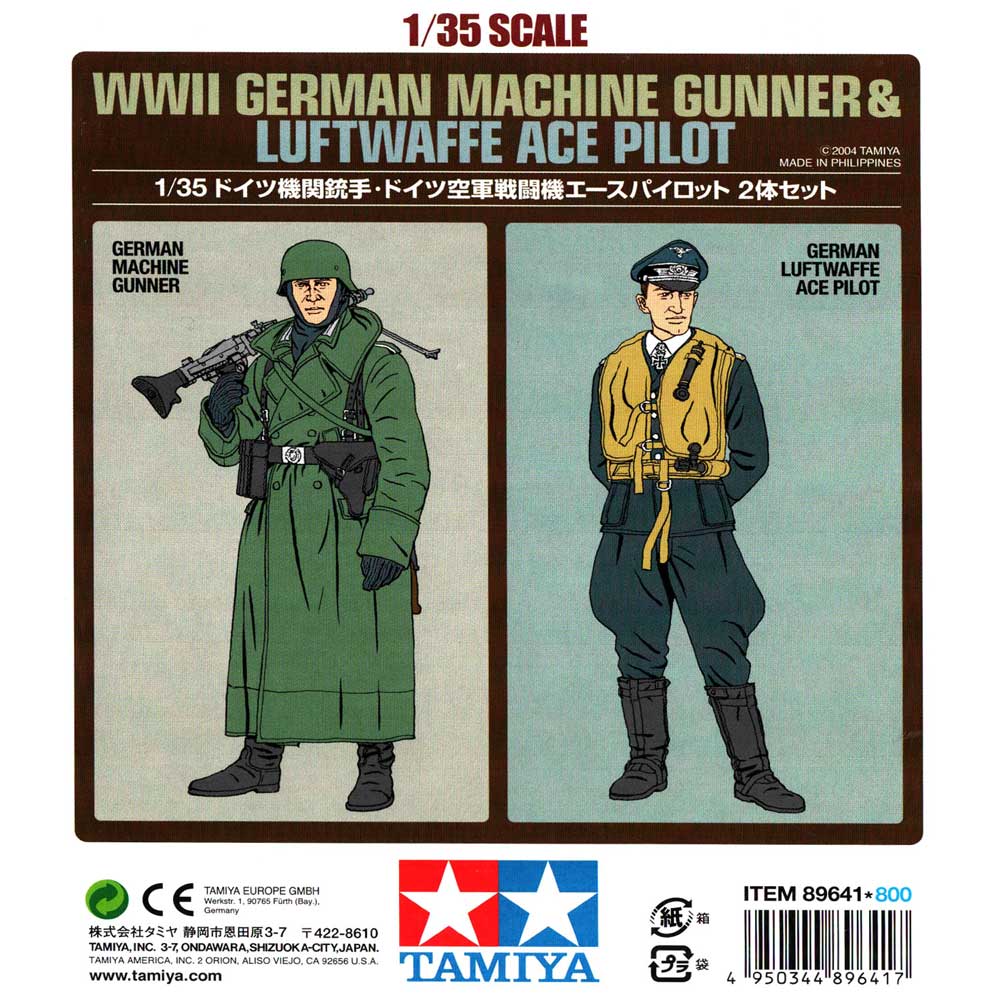 Tamiya 89641 WWII German Machine Gunner & Luftwaffe Ace Pilot – AMT ...
