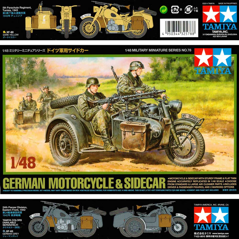 Tamiya 32578 German Motorcycle & Sidecar – AMT Modellismo
