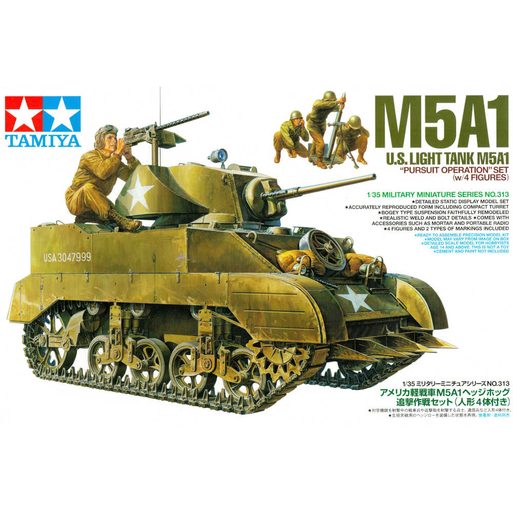 Tamiya 35313 U.S. Light Tank M5A1 Pursuit Operation Set – AMT Modellismo